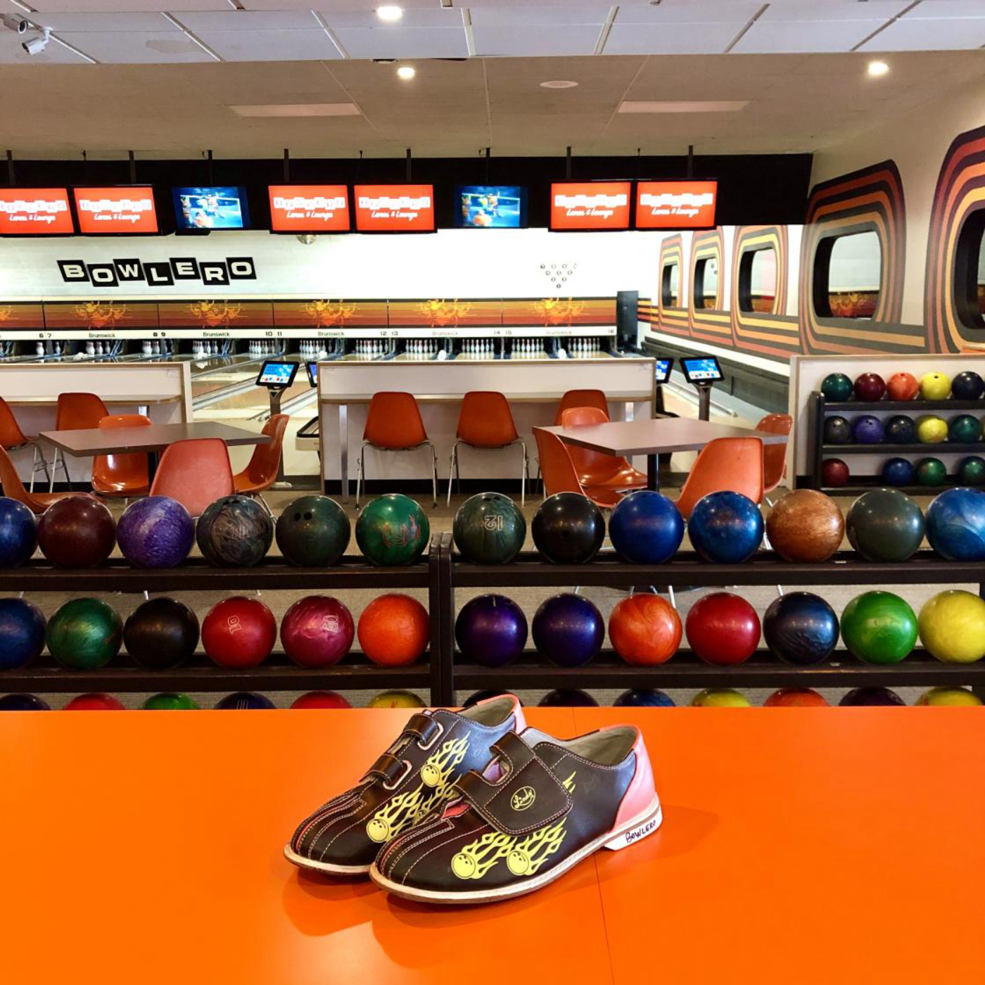 A groovy bowling alley, a mod Frank Lloyd Wright interior, and a few of ...